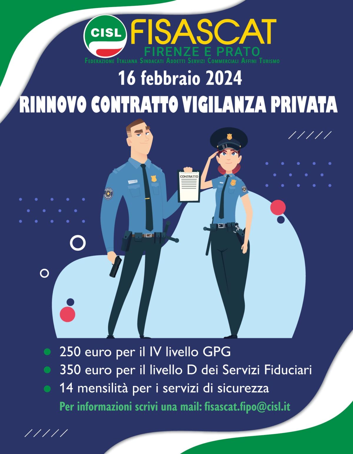 RINNOVO CCNL VIGILANZA PRIVATA - Fisascat Firenze e Prato